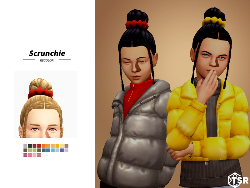 The Sims Resource | Elaine Children's Hair Scrunchie Recolor