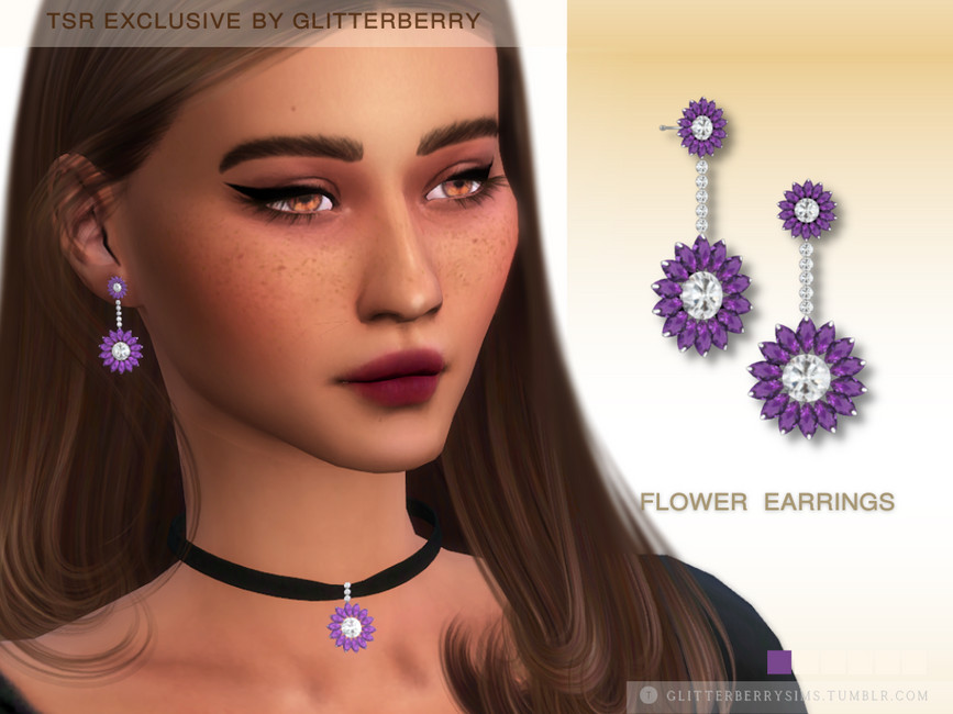 The Sims Resource - Flower Earrings