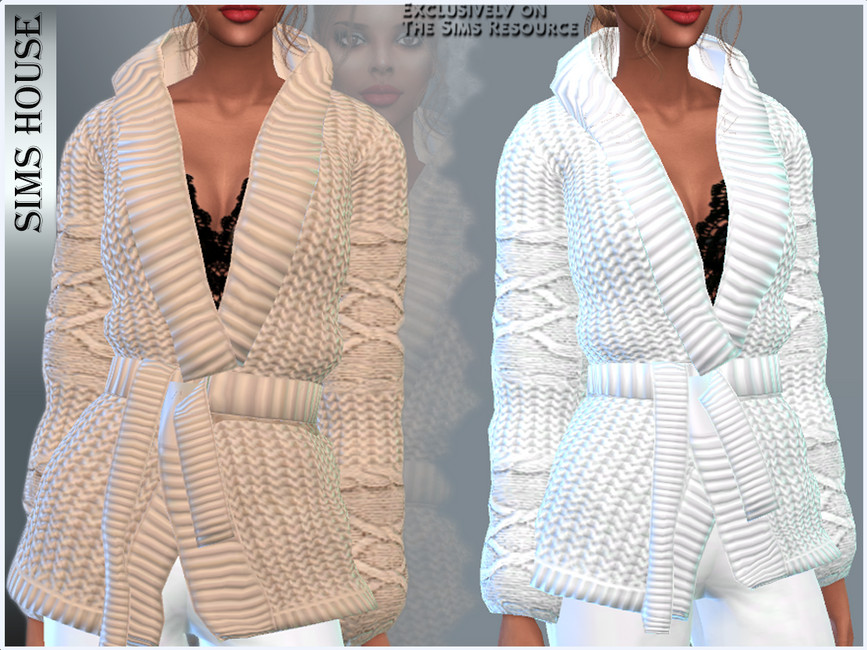The Sims Resource - WOMEN'S KNITTED CARDIGAN