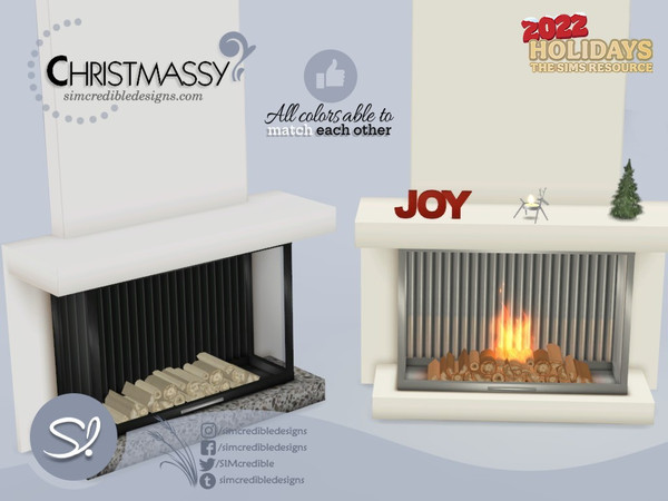 The Sims Resource - Christmassy Fireplace tall