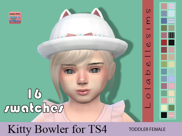 The Sims Resource | Lolabellesims TS4 Toddler Kitty Bowler Hat