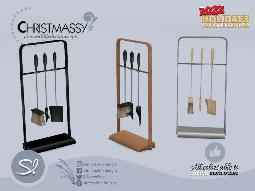 The Sims Resource - Christmassy Fireplace tools