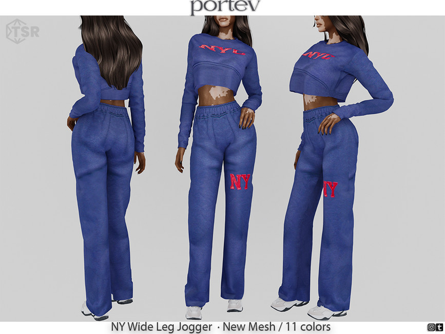 The Sims Resource - NY Wide Leg Jogger