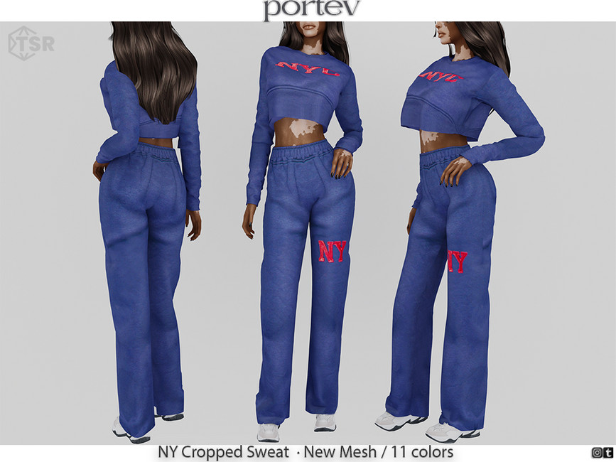 The Sims Resource - NY Cropped Sweat