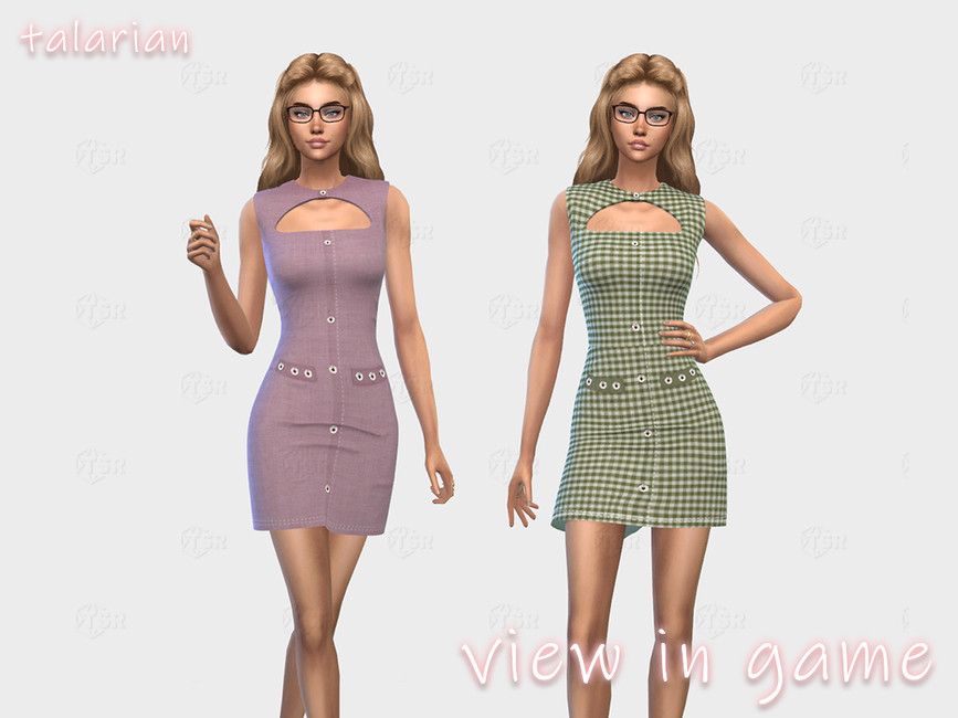 The Sims Resource - Brielle Dress with a cutout on the chest