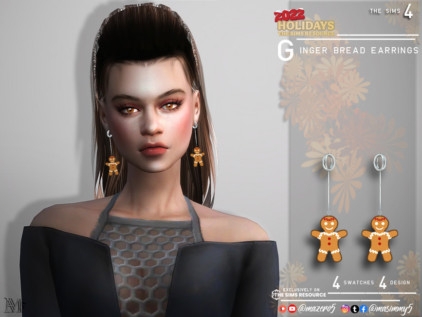 The Sims Resource - Ginger bread Earrings