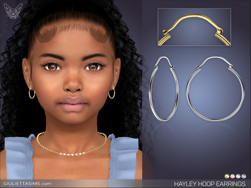 The Sims Resource - Hayley Hoop Earrings For Kids