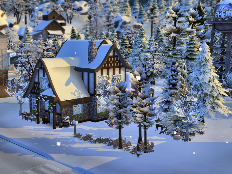 The Sims Resource | snowy cottage no cc
