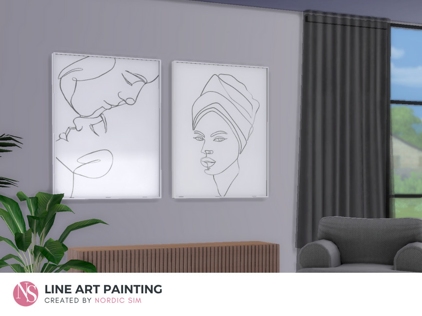 The Sims Resource - Line art painting