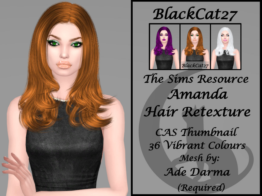 The Sims Resource - Ade Darma Amanda Hair Retexture