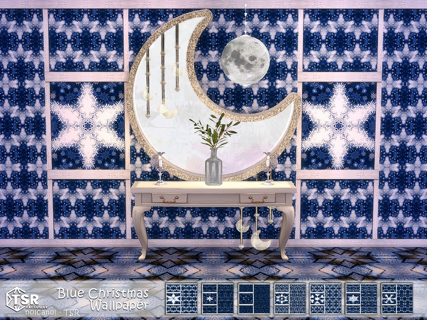 The Sims Resource - Blue Christmas Wallpaper