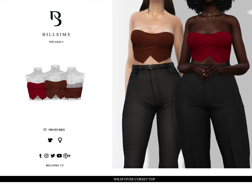 The Sims Resource - Wrap Over Corset Top