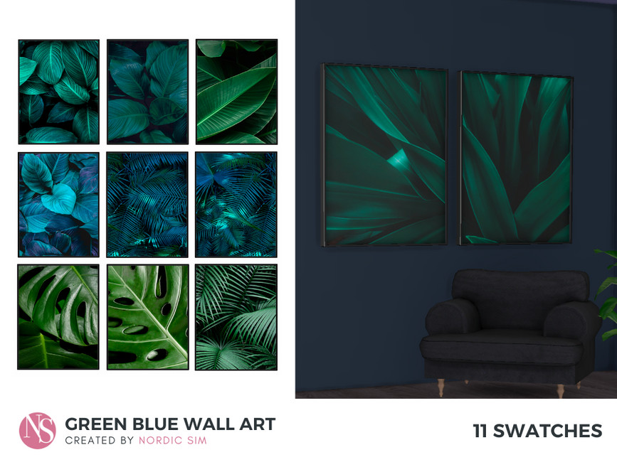The Sims Resource - Green Blue wall art