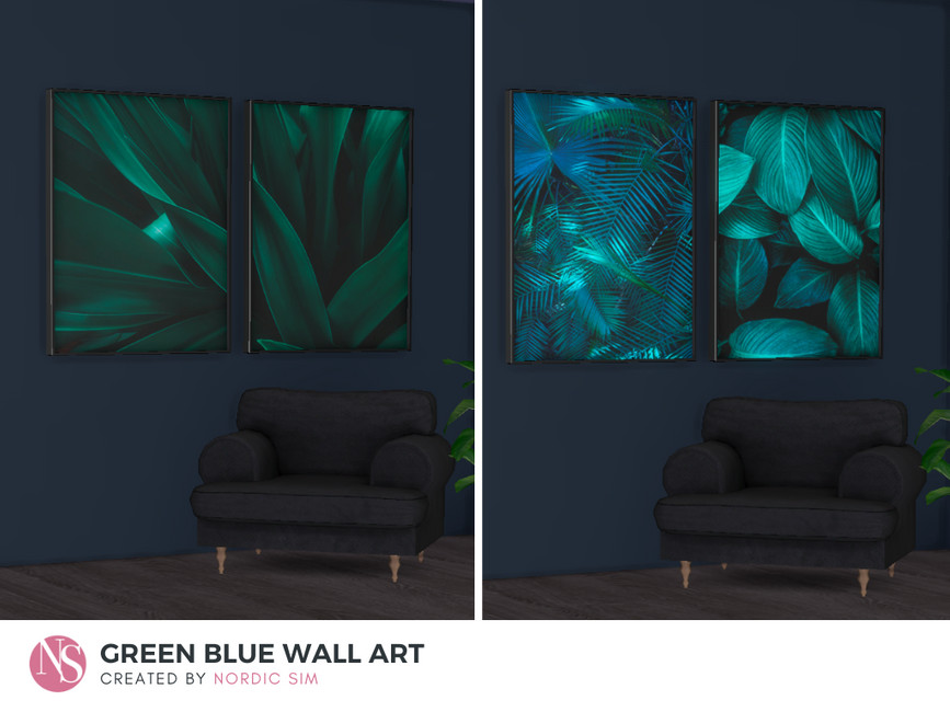 The Sims Resource - Green Blue wall art