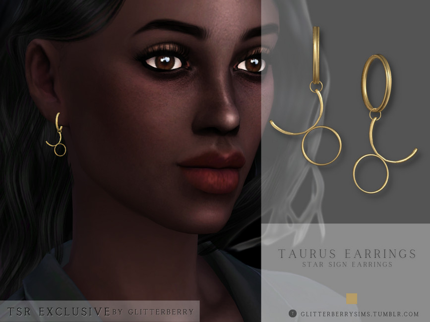 The Sims Resource - Taurus Earrings