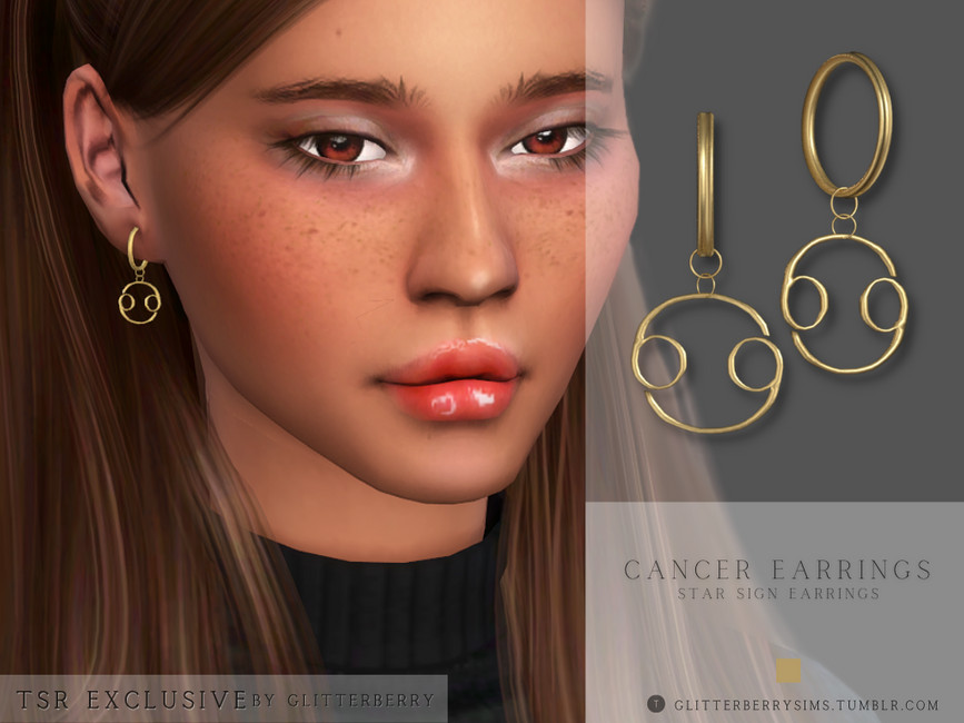 The Sims Resource - Cancer Earrings