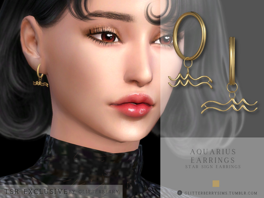 The Sims Resource - Aquarius Earrings