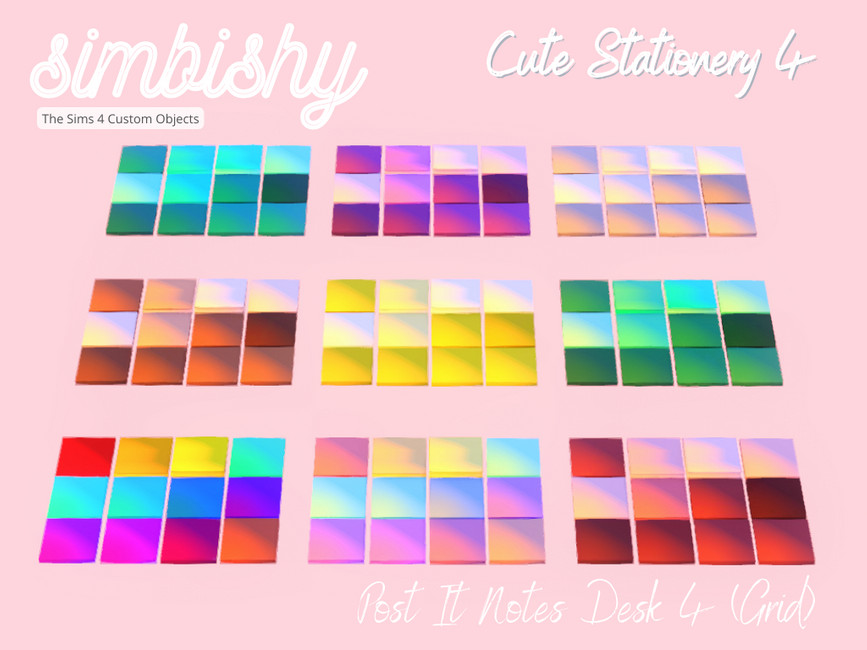 The Sims Resource - Cute Stationery - Post It Notes Desk 4 (Grid)