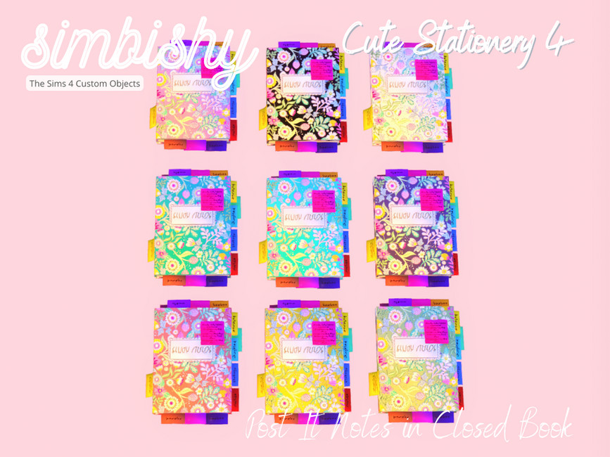 The Sims Resource - Cute Stationery - Post It Notes in Closed Book