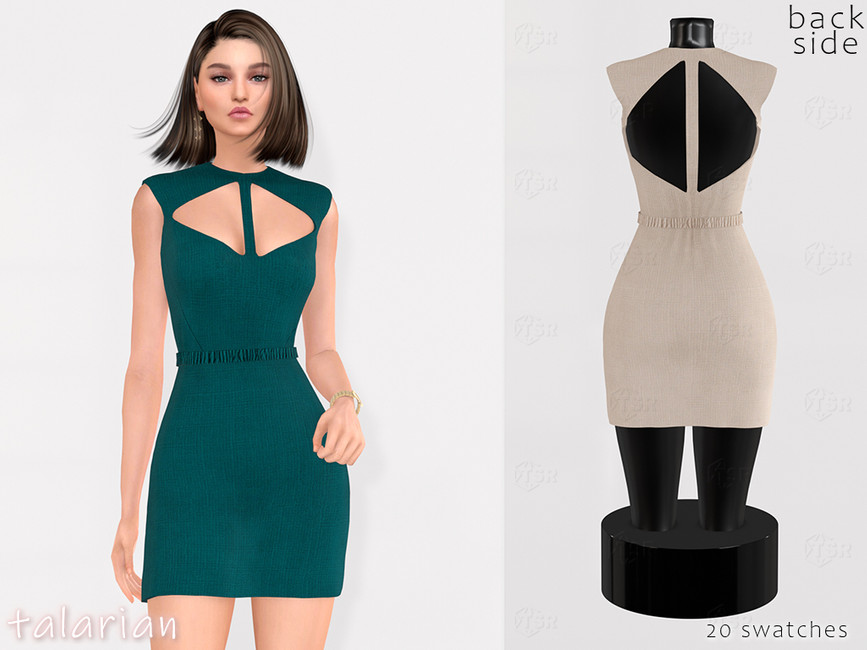 The Sims Resource - Eden mini dress with cutouts