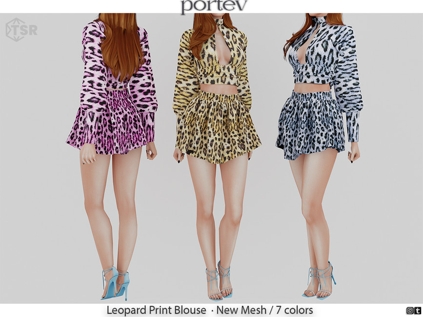 The Sims Resource - Leopard Print Blouse