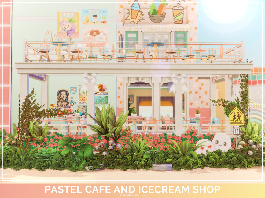 The Sims Resource - Pastel Cafe and Icecream Shop - No CC