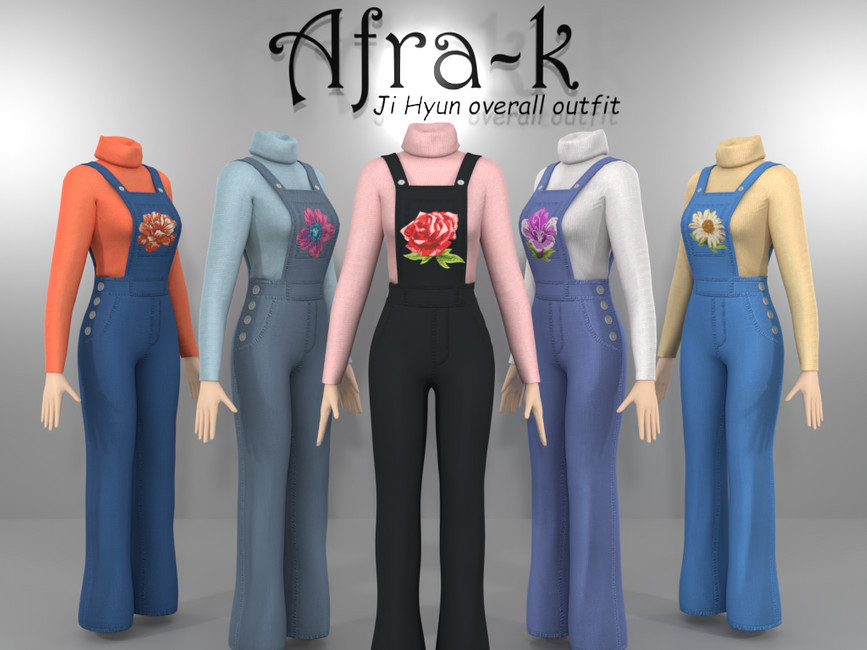 The Sims Resource - Ji Hyun overall outfit