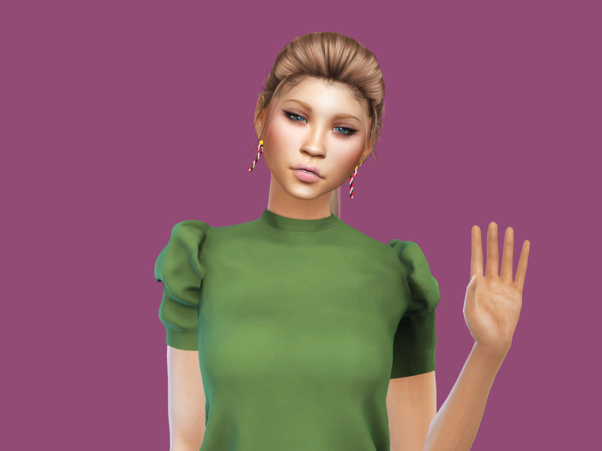 The Sims Resource - Joy - candy cane female earrings