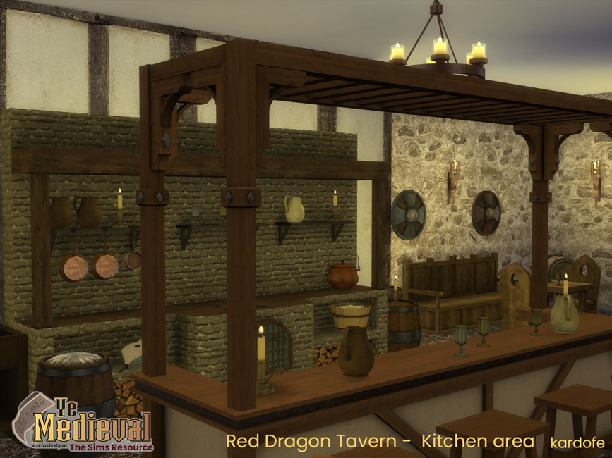 The Sims Resource - Ye Medieval Red Dragon Tavern - Kitchen area