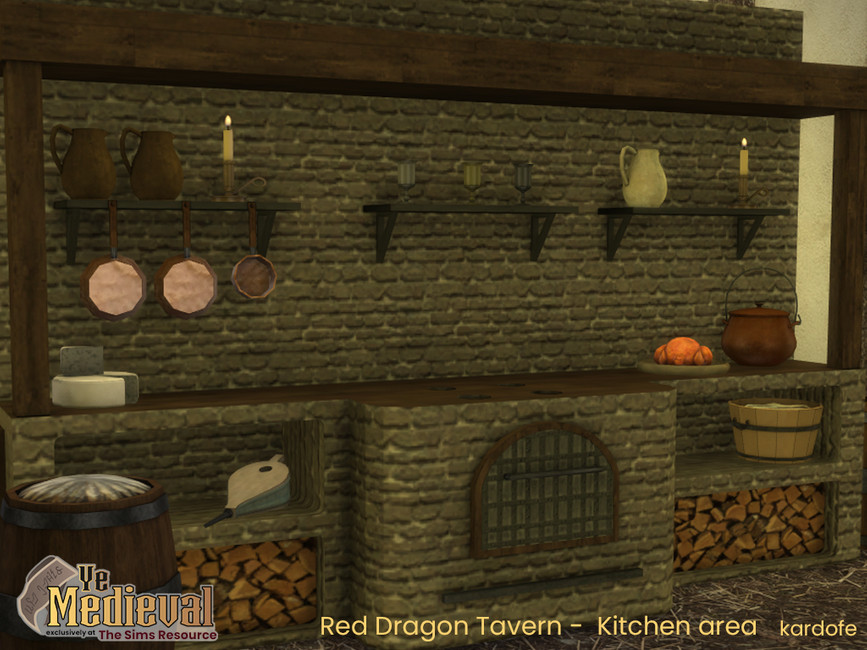 The Sims Resource - Ye Medieval Red Dragon Tavern - Kitchen area