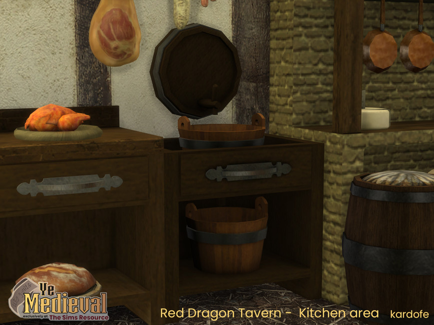 The Sims Resource - Ye Medieval Red Dragon Tavern - Kitchen area