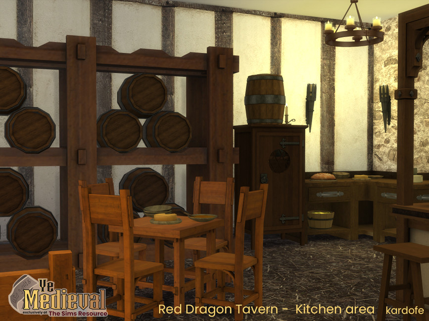 The Sims Resource - Ye Medieval Red Dragon Tavern - Kitchen area