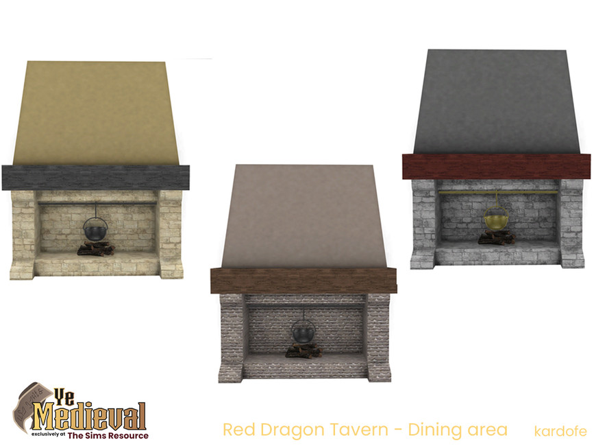 The Sims Resource - Ye Medieval Red Dragon Tavern Fireplace