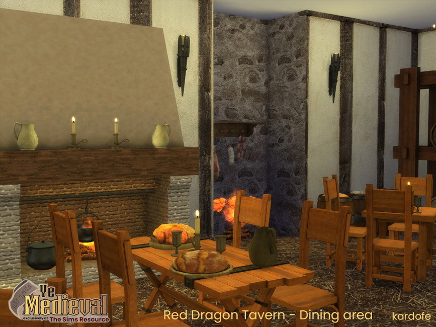 The Sims Resource - Ye Medieval Red Dragon Tavern - Dining area