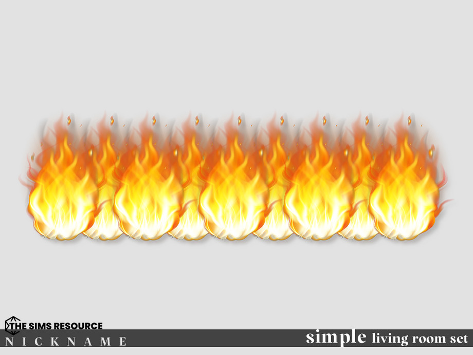 The Sims Resource - simple living room set_fireplace fire