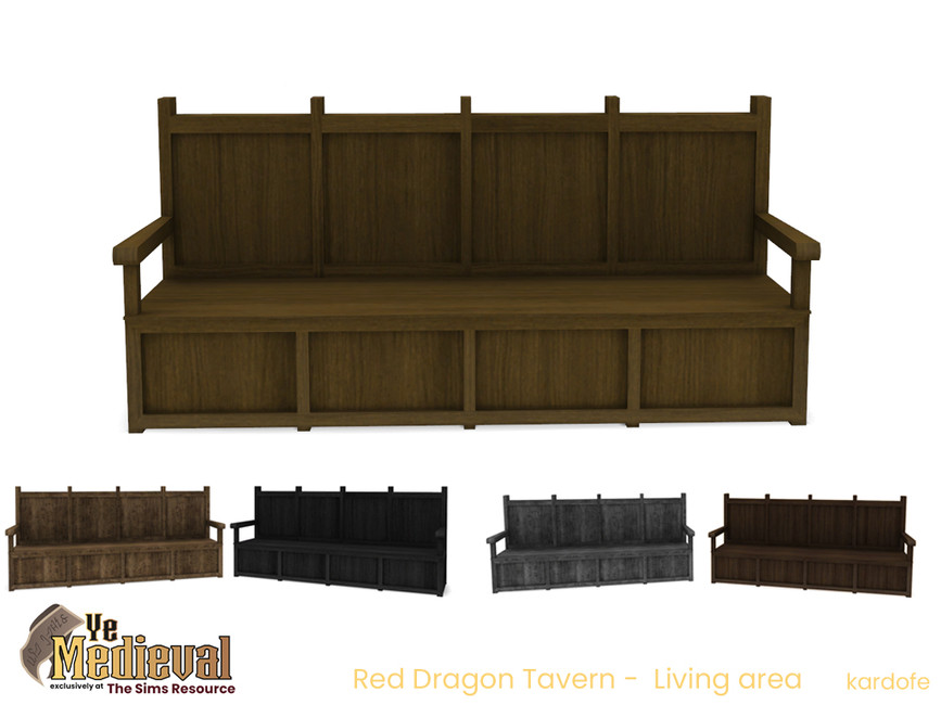 The Sims Resource - Ye Medieval Red Dragon Tavern Bench