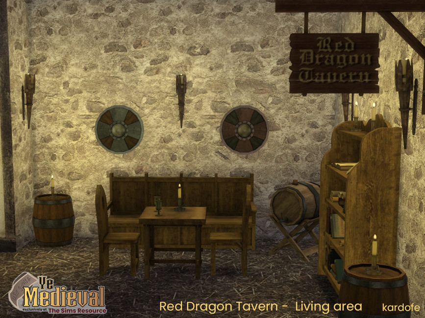 The Sims Resource - Ye Medieval Red Dragon Tavern - Living area