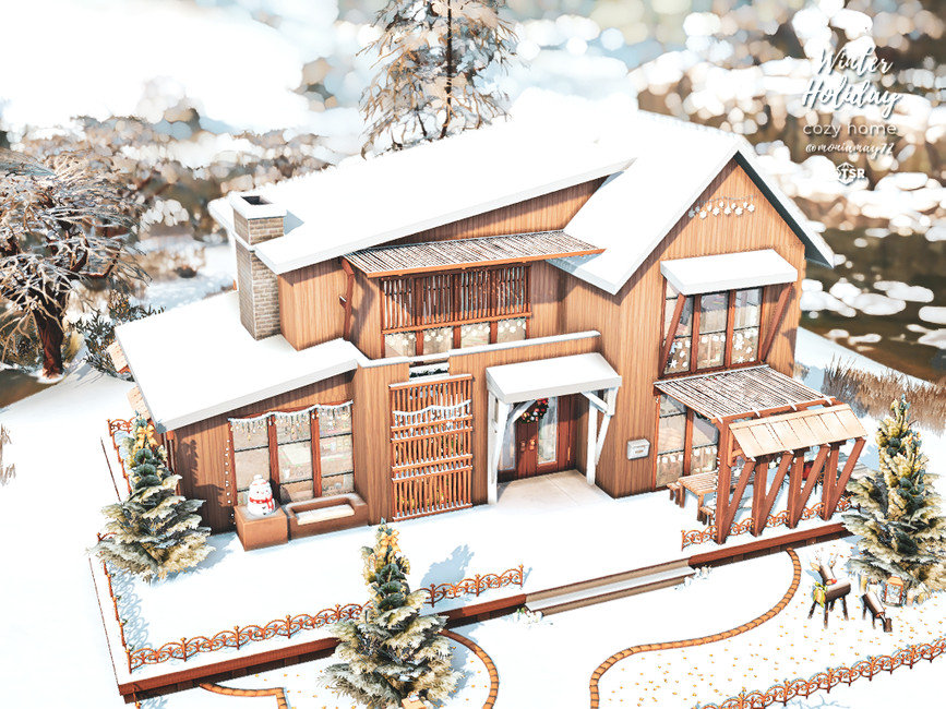 The Sims Resource - Winter Holiday Cozy Home No CC Lot
