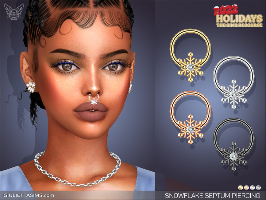 The Sims Resource - Snowflake Diamond Septum Nose Piercing