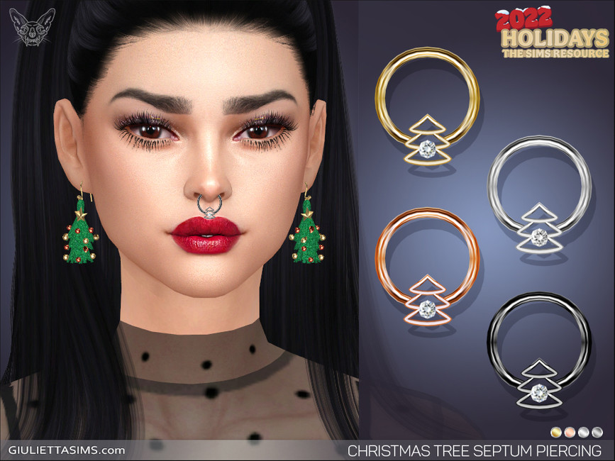 The Sims Resource - Christmas Tree Septum Nose Piercing