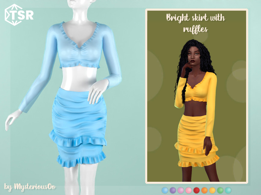 The Sims Resource - Bright skirt with ruffles