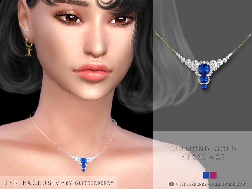 The Sims Resource - Diamond Gold Necklace
