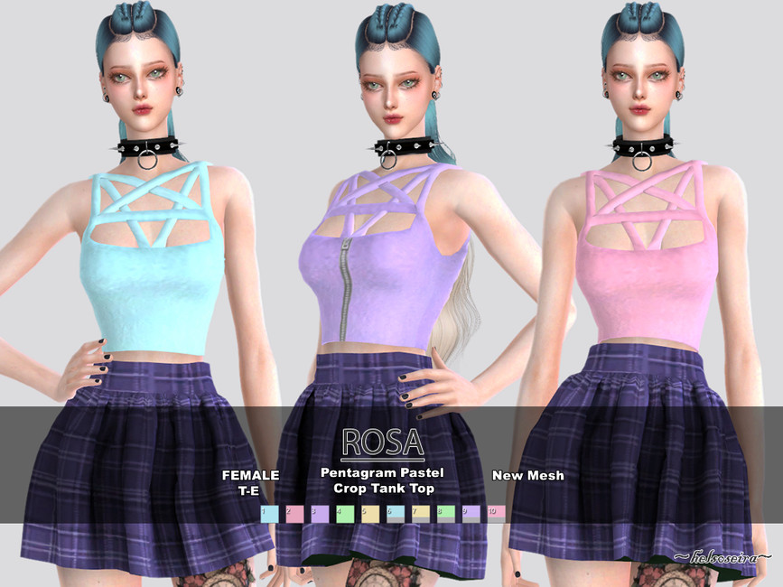 The Sims Resource - ROSA - Pentagram Crop Top