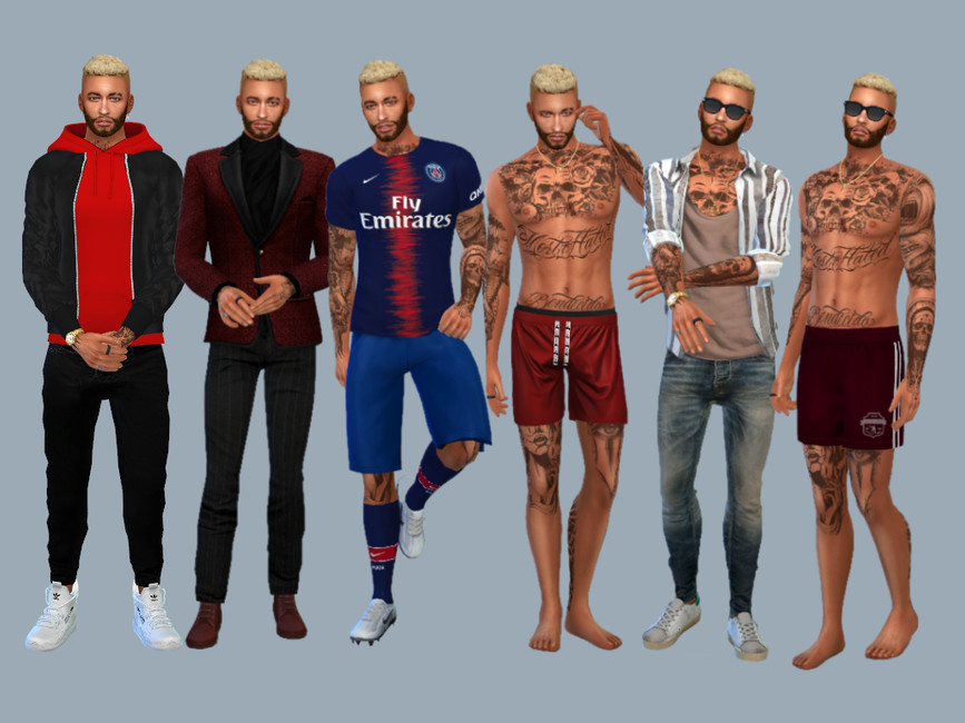 The Sims Resource - Sim inspired by Neymar Jr