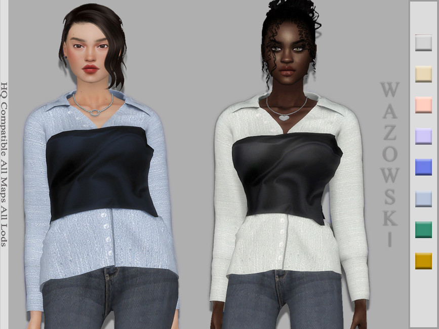 The Sims Resource - Shirt and Tube Top