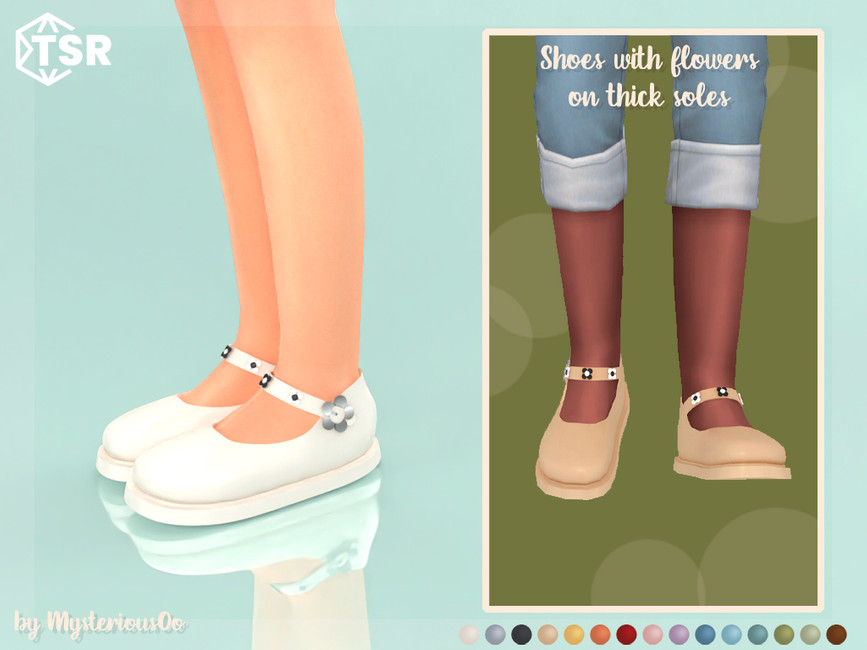 The Sims Resource - Shoes with flowers on thick soles
