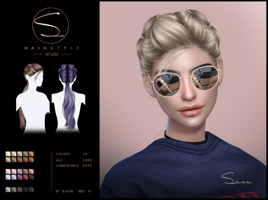 The Sims Resource - Long wavy tail hair SASA (071222) by S-CLUB