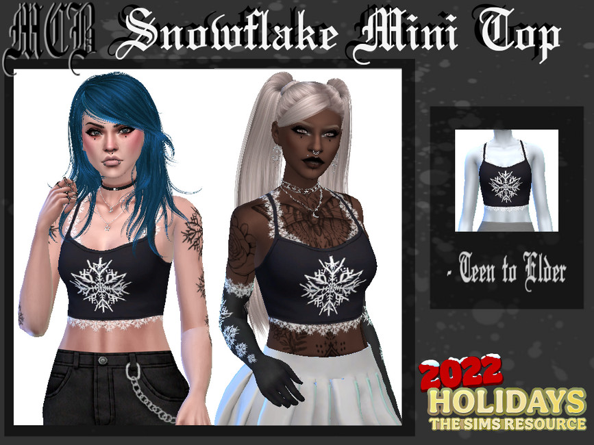The Sims Resource - Snowflake Mini Top