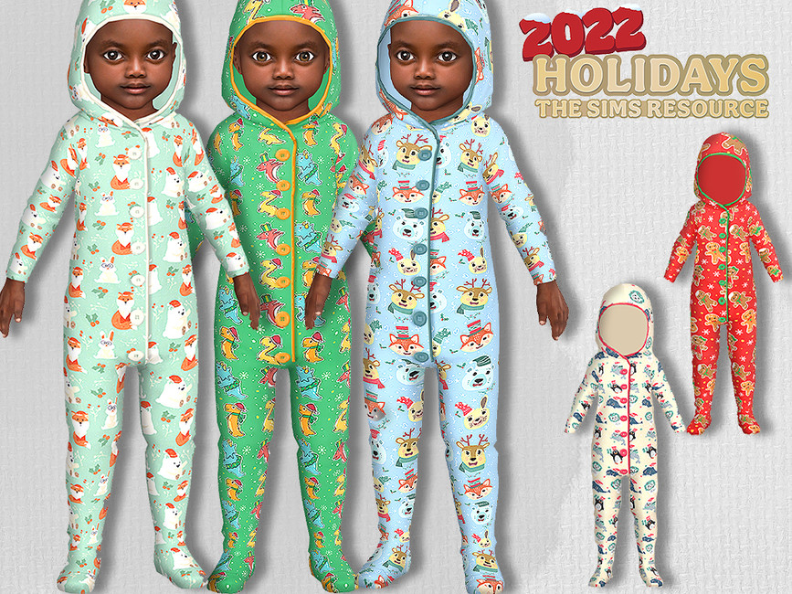 The Sims Resource - Toddler Christmas Pajamas