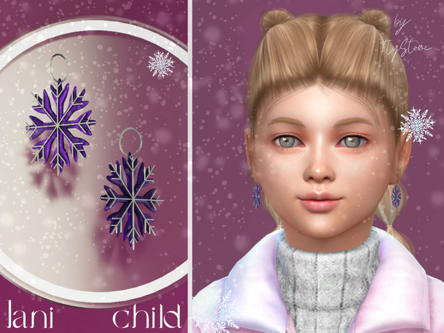 The Sims Resource - Jani - snowflakes child earrings